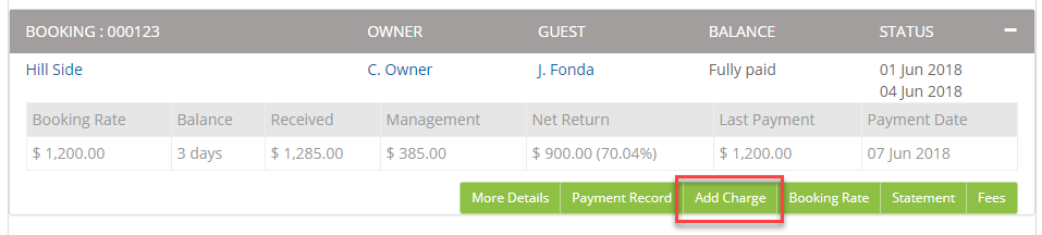 Adding Booking Charges – BookingTrust